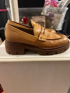 Free People | Shoes | Free People Mustard Tan Leather Penny Loafers ...